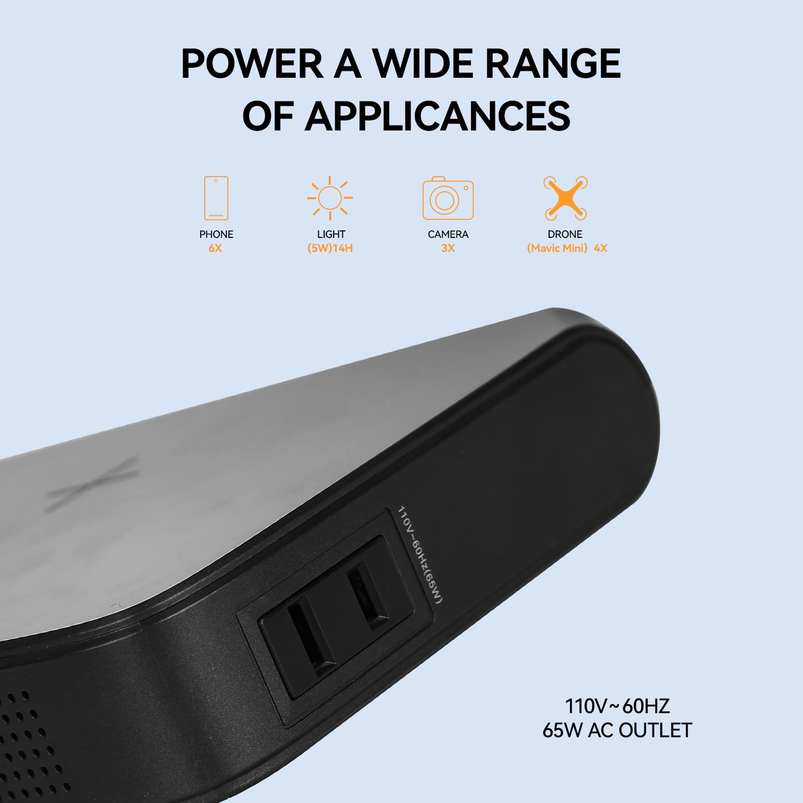 VAVOFO Portable Power Station 84Wh Backup Lithium Battery, 65W AC Outlet, Solar Generator (Solar Panel Not Included) for Outdoors Camping Travel Hunt Blackout
