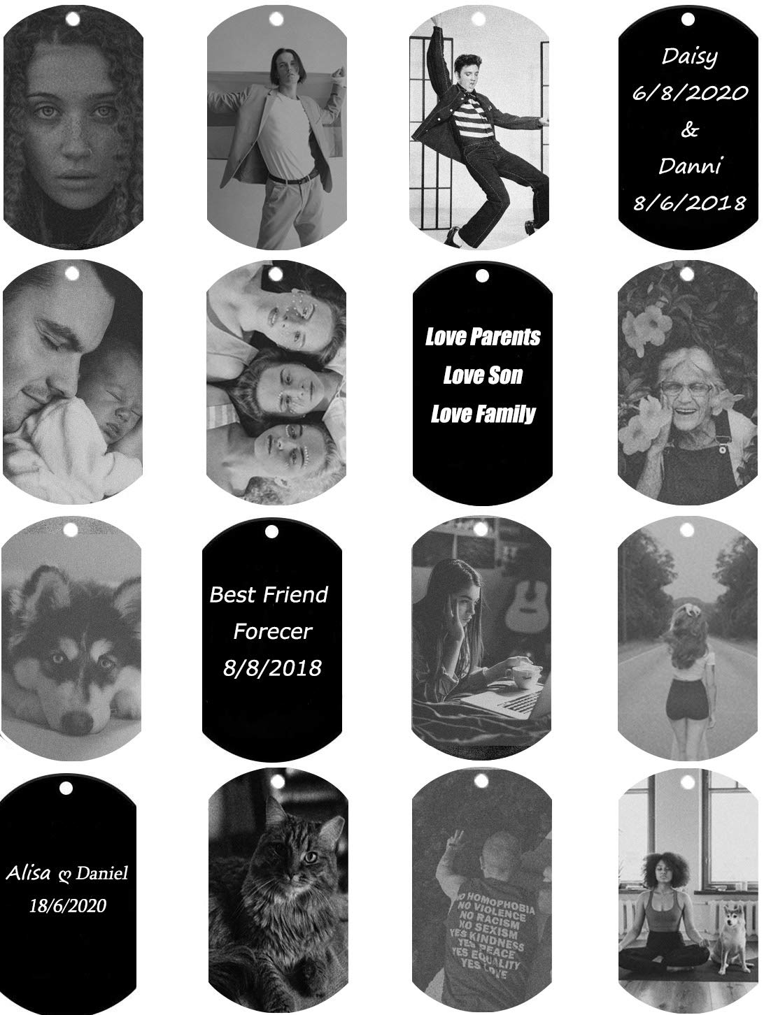 OYEFLY Custom Personalized Photo Picture Text Engraved Necklace Pendant For Lover Couples (1)