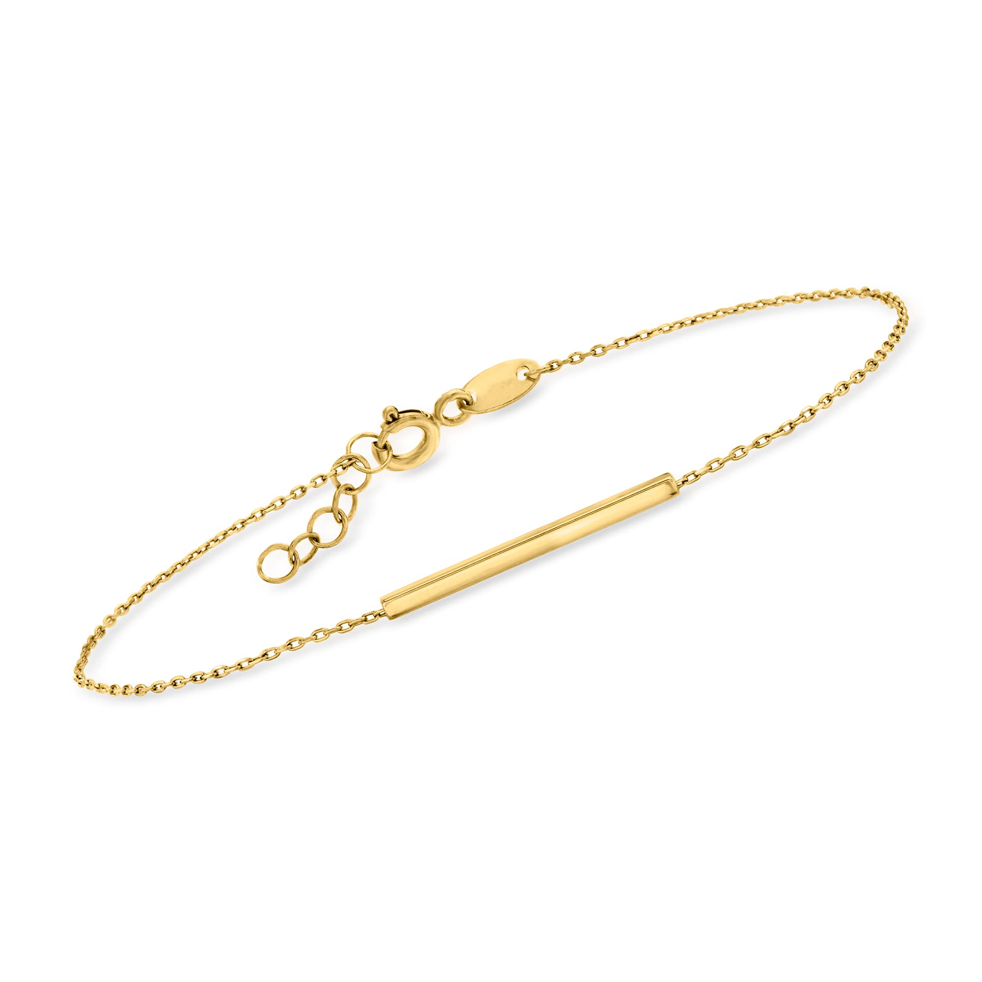 RS Pure by Ross-Simons 14kt Yellow Gold Bar Bracelet. 7.5 inches
