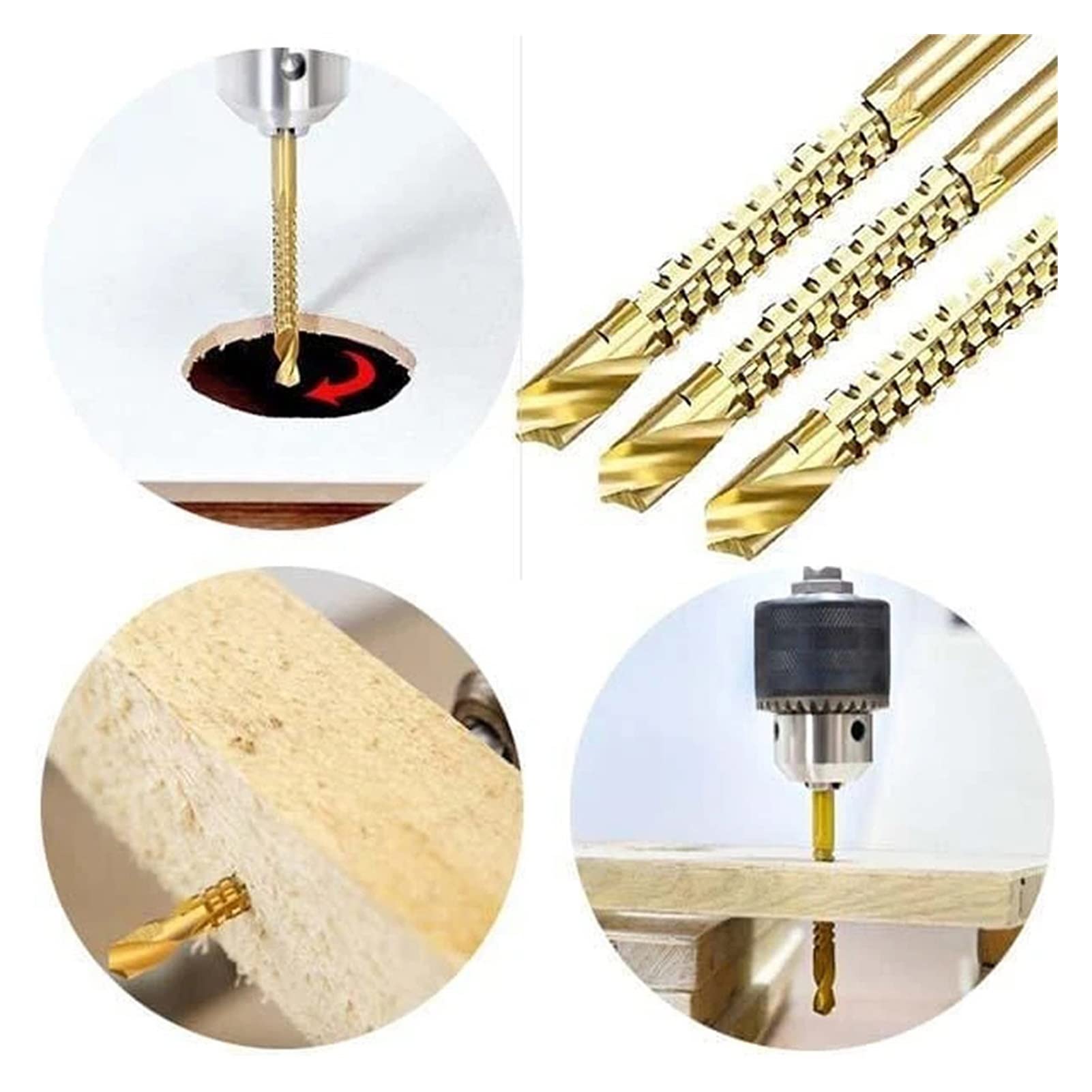 Surface Milling Cutter 6pcs/set Serrated Drill Bit Twist Drill Household Metal Punching Woodworking Reaming Multifunctional Hand Drill 3mm-8mm