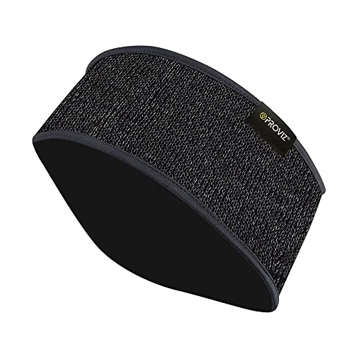 Proviz REFLECT360 Explorer Reflective Breathable Unisex Fleece-Lined Running Sports Headband Hi Visibility, Black