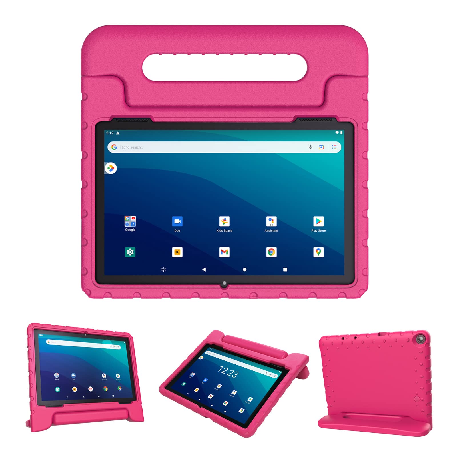 Viahoo Kids Case for Walmart Surf Onn 10.1" Tablet Gen 2 Model 100011886 Shockproof & Kid-Proof Foam Cover with Handle Stand Heavy-Duty Flexible Durable Case for Girls, Pink