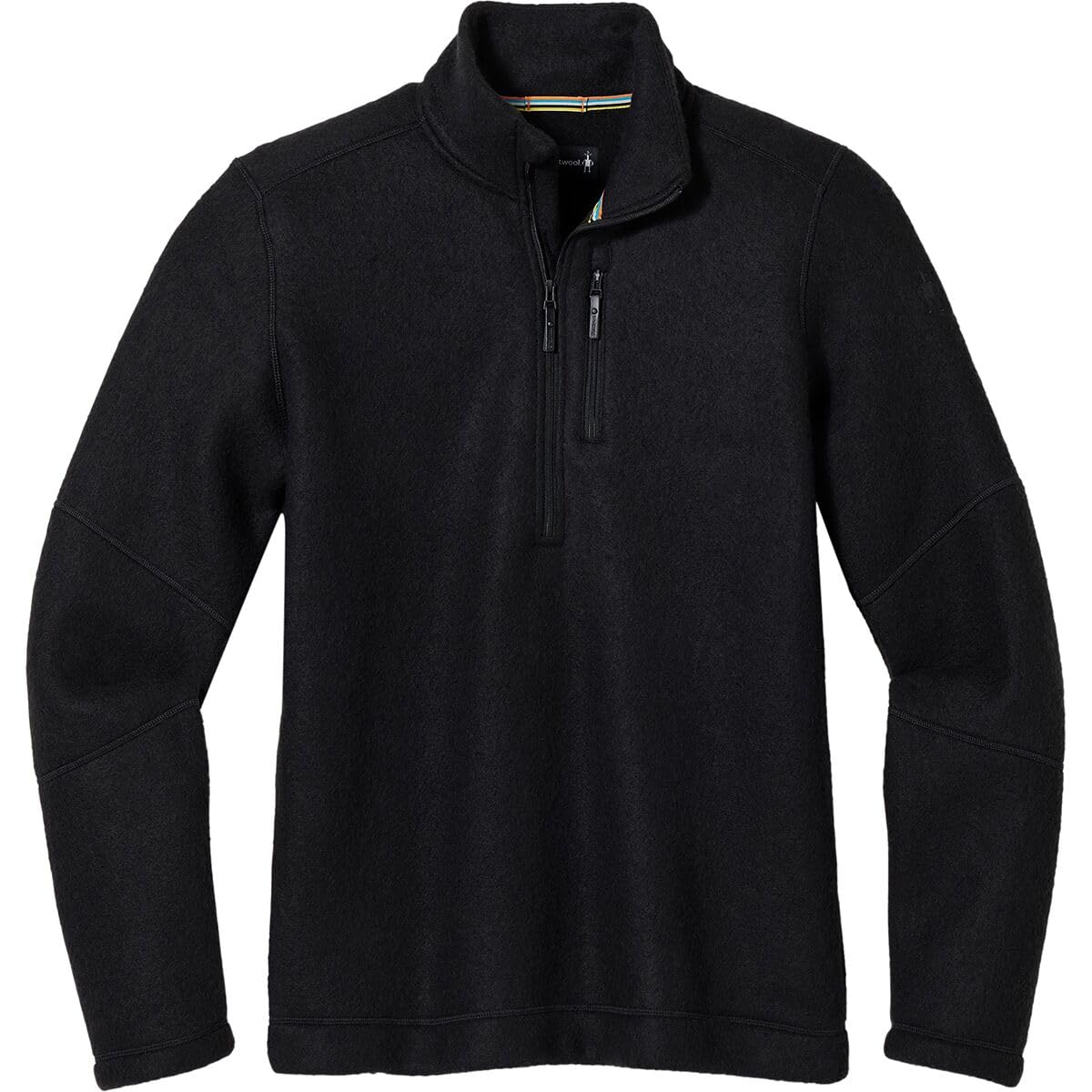 Smartwool Men's Hudson Trail Merino Wool Fleece Half Zip Jacket (Regular Fit), Black Fairisle, Large