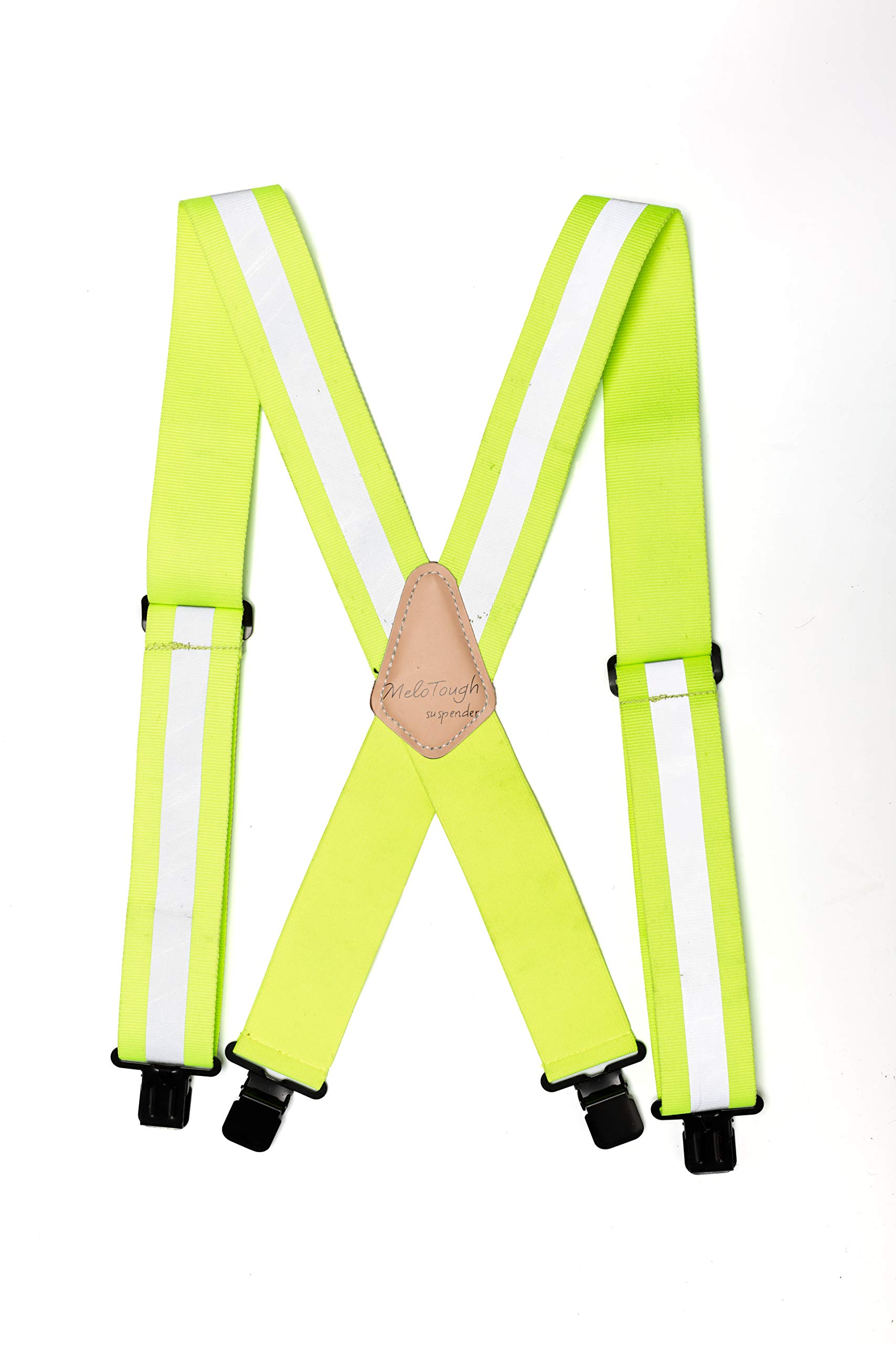 MELOTOUGH Reflective Safety Suspenders|Work Suspenders with Hi Viz Reflective Strip Hold Up Tool Belt Suspenders