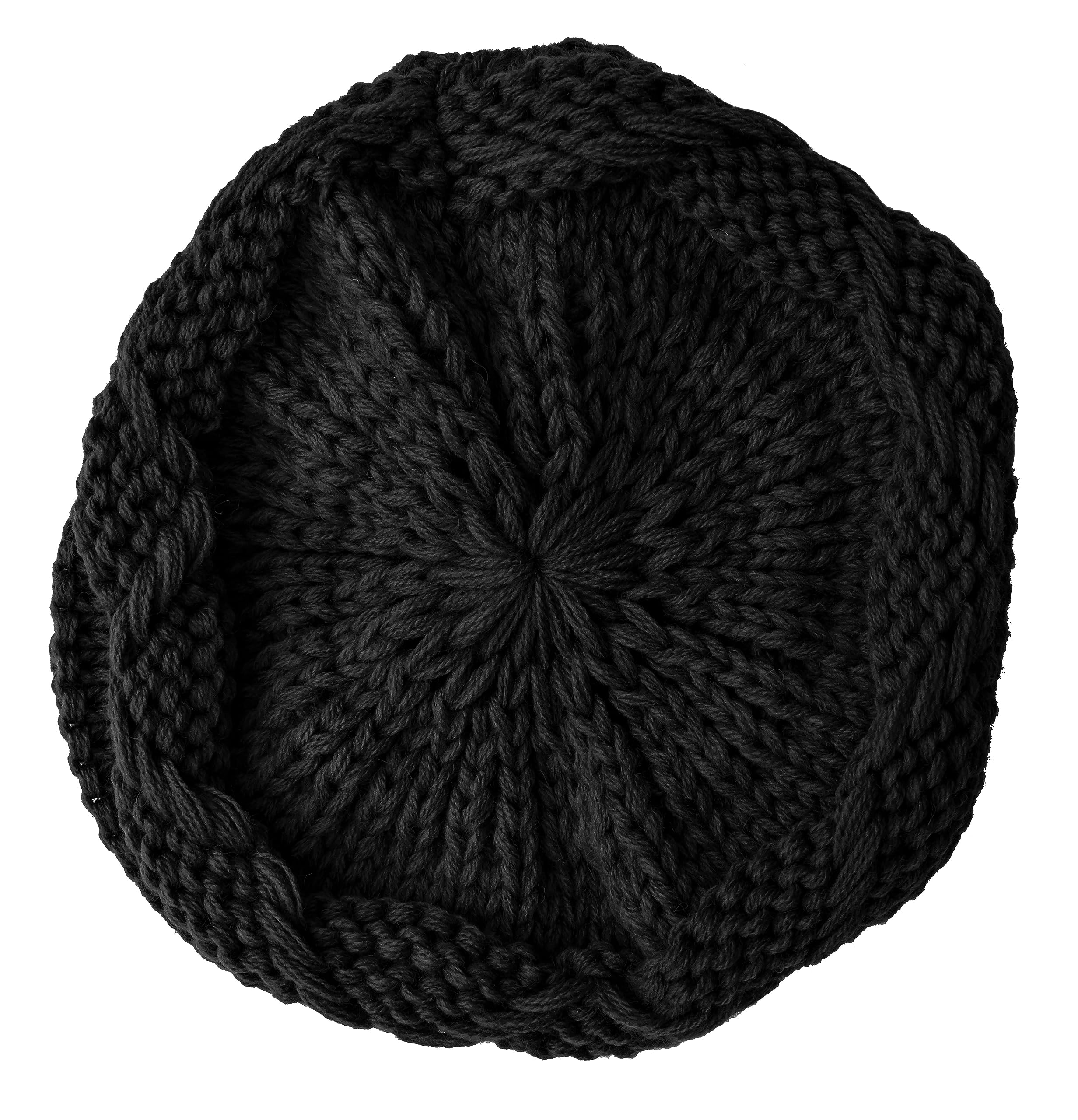 Lilax Knit Slouchy Oversized Soft Warm Winter Beanie Hat Black