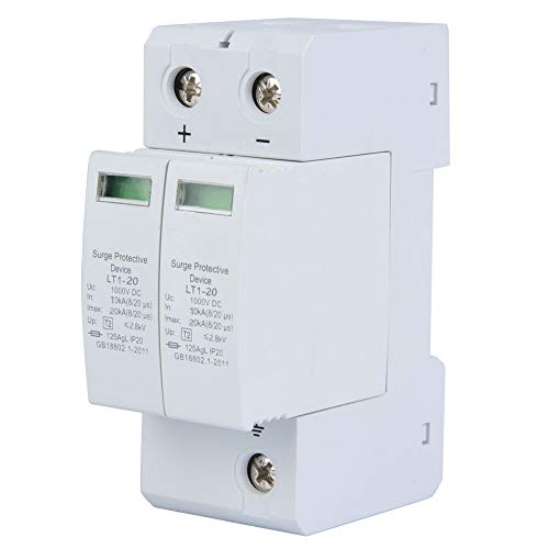Surge Protective Device 2P Voltage Surge Arrester Device DC Photovoltaic Lightning Protector Low-Voltage Arrester, Whole House Surge Protector for Home Commercial Lighting Protection 20KA