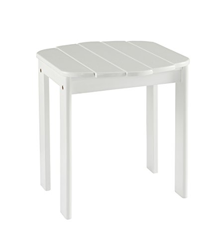 Linon Adirondack, White End Table, 18.5"D x 18.11"W x 18.11"H