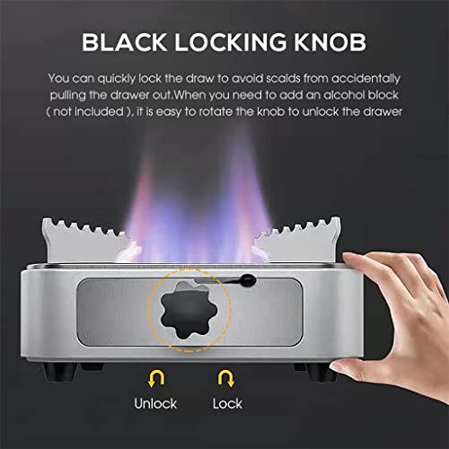 SEASD Outdoor Camping Stove Spirit Burner Push-pull Drawer Backpacking Equipment