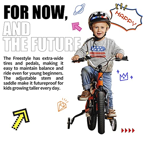 Royalbaby Freestyle Dual Handbrakes Kids Bike, 18 Inch Wheels Learning Bicycle for Beginners Boys Girls Age 5-9 Years, White