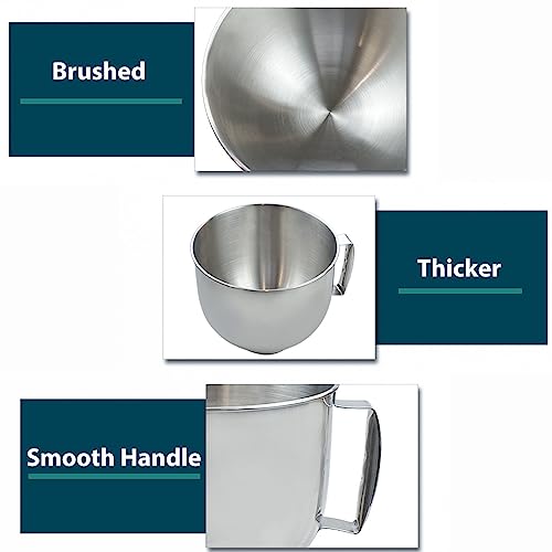 Mixer Bowl for KitchenAid 4.5-5 Quart Tilt-Head Stand Mixer Stainless Steel Mixing bowl with handle,5Qut