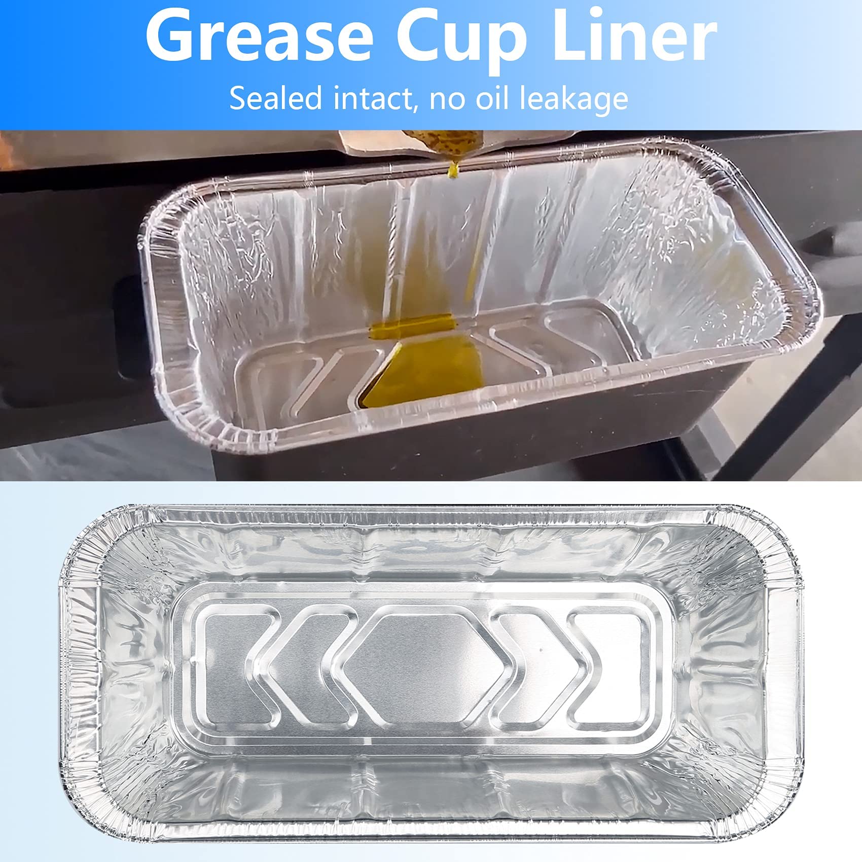 ProFire Drip Pan Liners for Blackstone Griddle, 10 Packs Aluminum Foil Pan Disposable for Blackstone Griddle 17" 22" 28" 36" Drip Tray Holder Grill Rear Grease Catcher Cup Liners