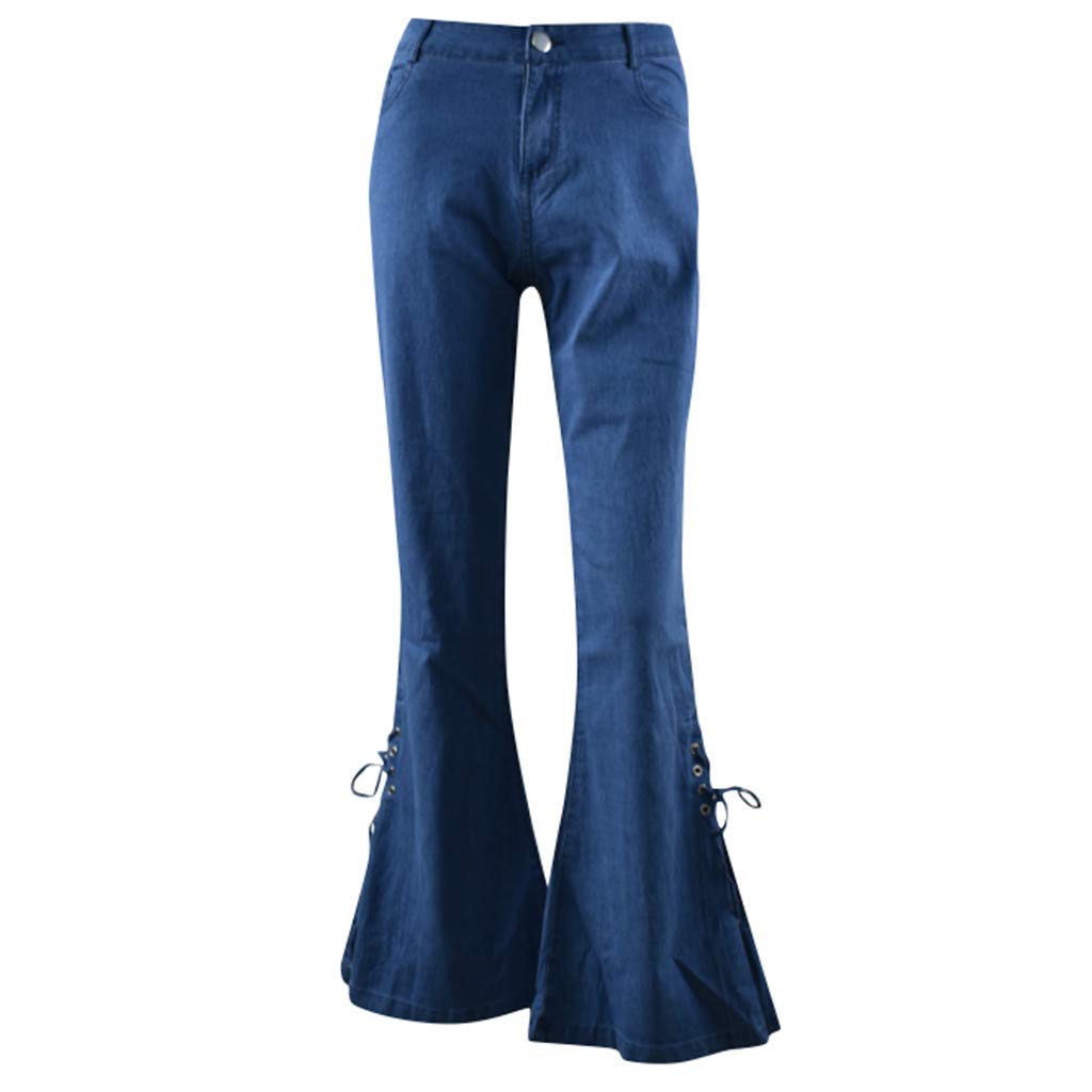 Kardashian Jeans,Women High Waisted Denim Stretch Slim Wide Leg Pants