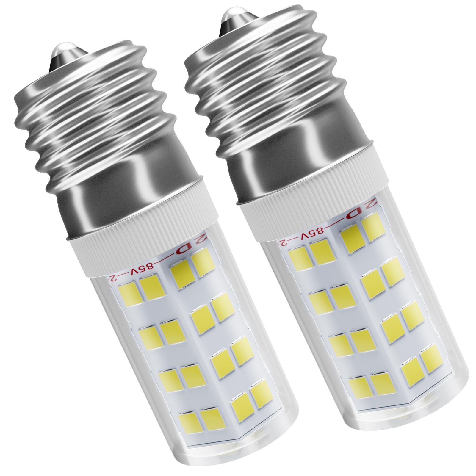 LCMLA (2PCS E17 LED Bulb 5304517886 Replacement for Frigidaire Kenmore Electrolux Refrigerator Light Bulb 5304498578 KEI D28a KEL2811 3.8W White 6000K 85V -265V Freezer Lamp