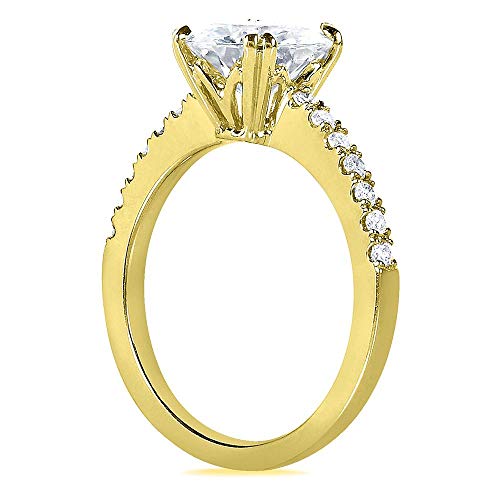Kobelli Moissanite and Lab Grown Diamond Engagement Ring 1 3/4 CTW 14k Yellow Gold (GH/VS, DEF/VS), 6.5