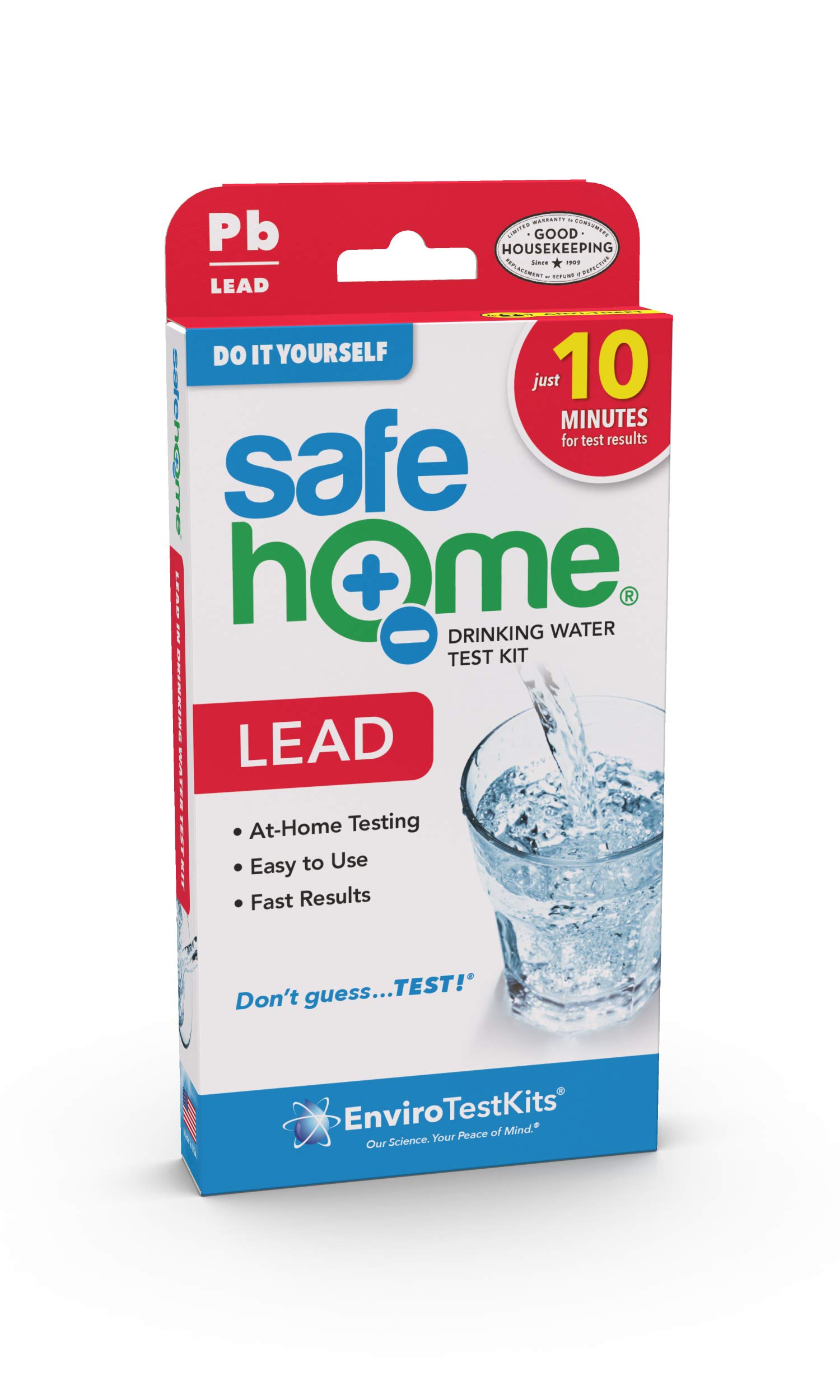 Safe HomeĀ® DIY Lead in Drinking Water Test Kit ā at Home Testing for Lead in City Water or Well Water ā Detection to 5ppb ā 10 Minute Test ā Single Pack
