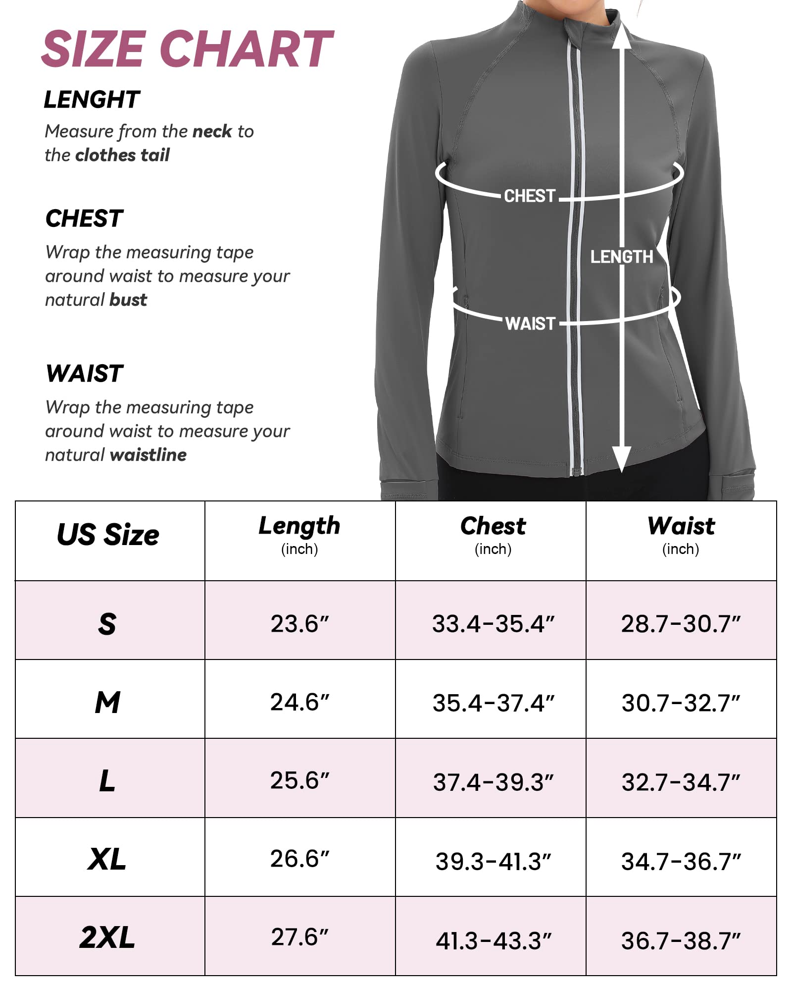 Runhit Lightweight Running Jacket for Women Long Sleeve Compression Shirts Zip Up Athletic Track Jacket UPF 50 Sun Protection Shirts Grey Small