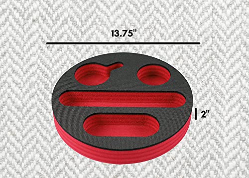 Polar Whale Couch Drink Holder Red and Black Refreshment Tray for Sofa Bed Floor Car RV Lounge TV Room Durable Foam 4 Compartments with Game Controller Slot 13.75 Inches Wide