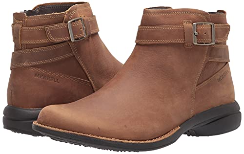 Merrell Women's Andover Bluff Waterproof Ankle Boot, Sand, 5