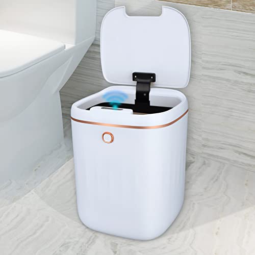 WIYYH Touchless Trash Can with Lid - 4.5 Gallon Smart Trash Can Automatic, Motion Sensor Garbage Can Trash Bin for Bathroom Kitchen Office Bedroom Restroom RV