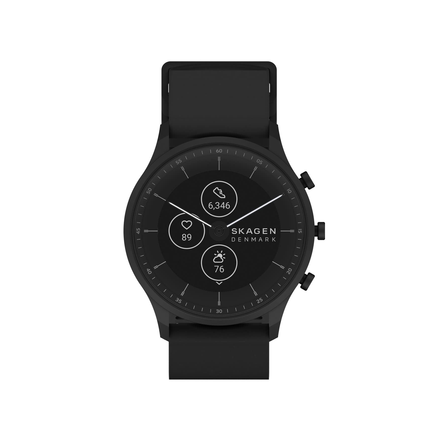 Skagen Jorn 42mm Gen 6 Midnight Silicone Hybrid Smartwatch (Model: SKT3202)