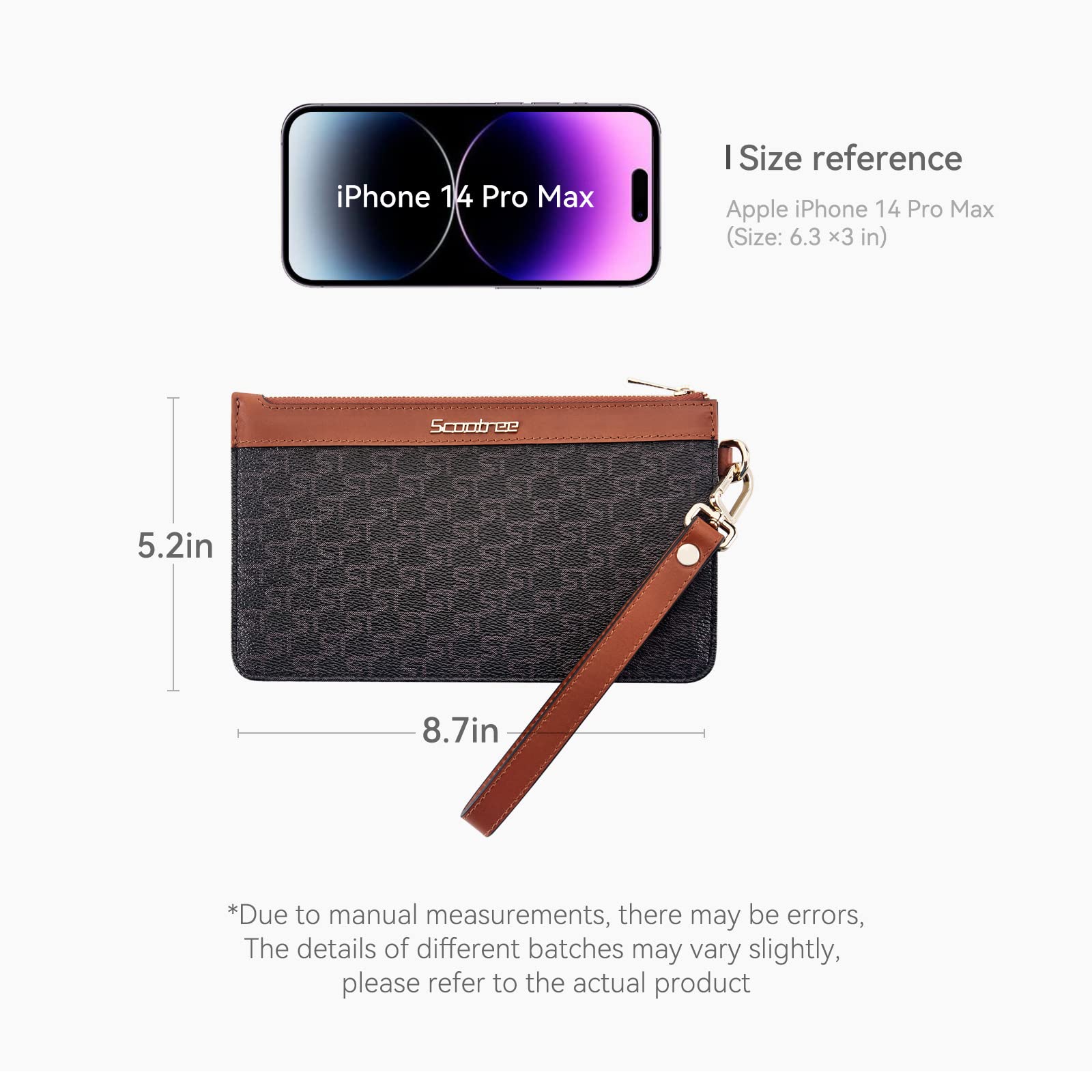 Scootree Print Canvas and Leather Wallets for Women Slim with Zipper