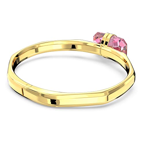 SWAROVSKI Lucent Bangle Bracelet, Size M, Valentine's Day Design with Pink Crystals on Rose-Gold Tone Plated Band, Part of the Lucent Collection