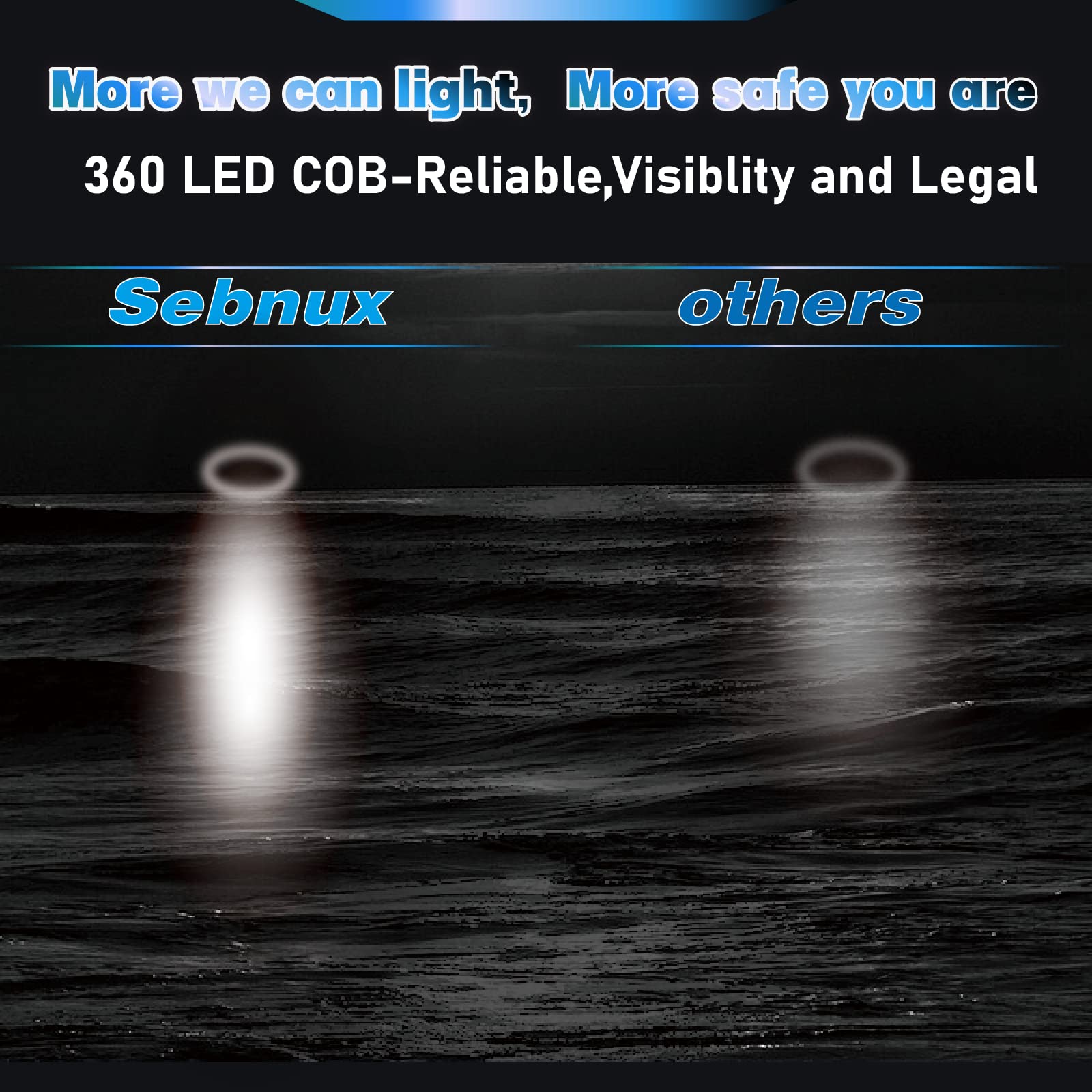 Sebnux LED Boat Stern Pole Light All-Round LED BOat Stern Light for Pontoon and Small Boat (24 Inch)