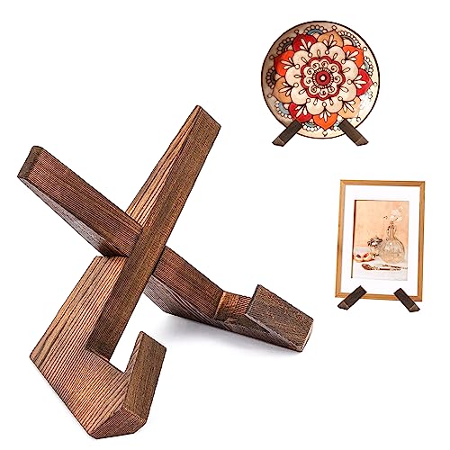 Plate Stand for Display, Cookbook Stand, Wooden Decoration Cookbook Cookbook Stand for Kitchen Counter Holder Can Be Used for Ipad, Counter Display, Record Holder, Book Display