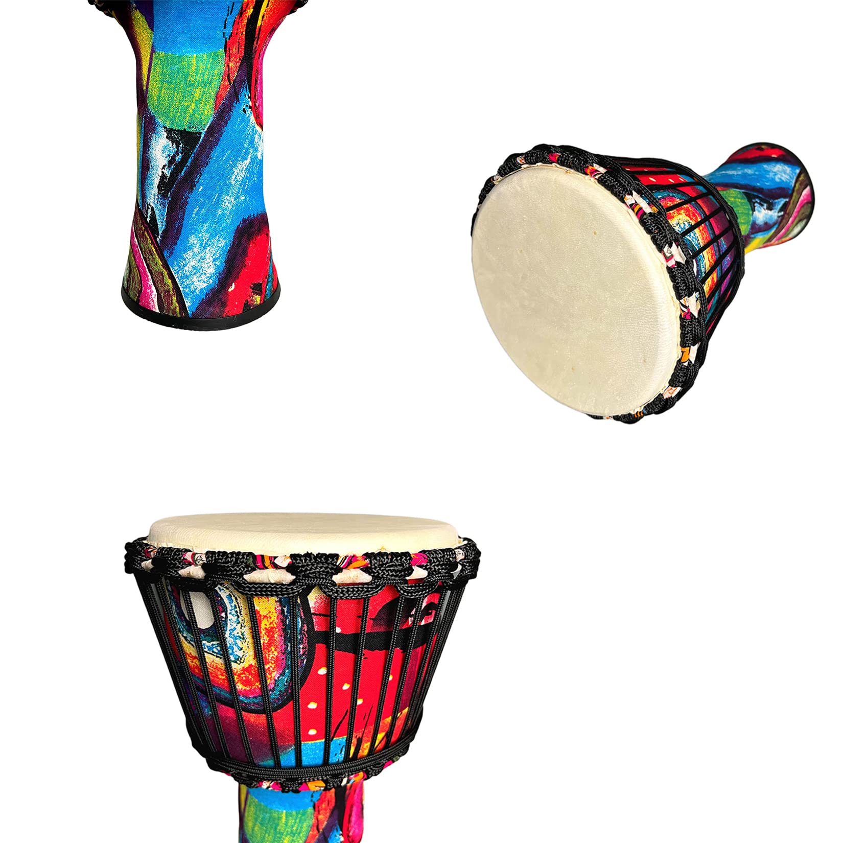 RUOSWTE 8.5 "Djembe Drum, Bongo Drum, Percussion Music, Sheepskin Drum Face, Professional Tuning, Hand Drum(Abstraction)