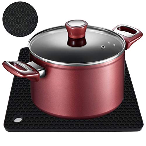 Smithcraft Silicone Trivets for Hot Dishes, Pots and Pans, Hot Pads for Kitchen, Teal Silicone Pot Holders, Silicone Mats for Kitchen Quartz Counter Heat Resistant Mat, Flexible Table Trivet Mat Set 4