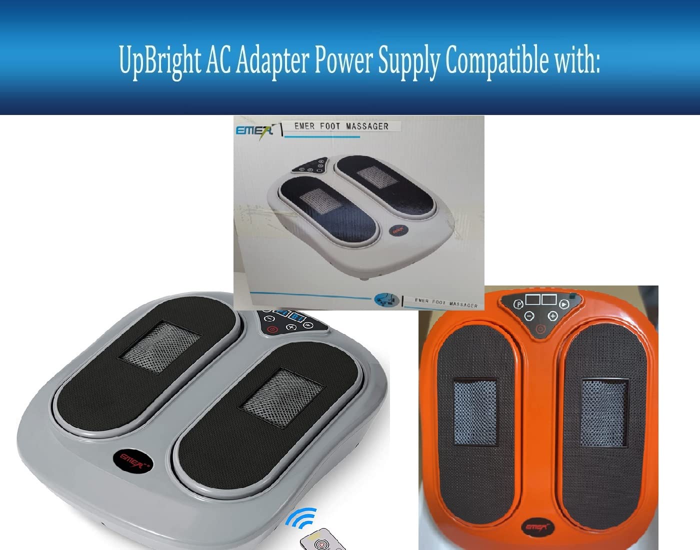 UpBright 24V AC/DC Adapter Compatible with EMER XJ-F-32B XJ-F-32 XJF32 Remote Controlled Deep Kneading Shiatsu Electric Foot Massager 24.0V 2.0A 24VDC 2A 48W Power Supply Cable Cord Battery Charger