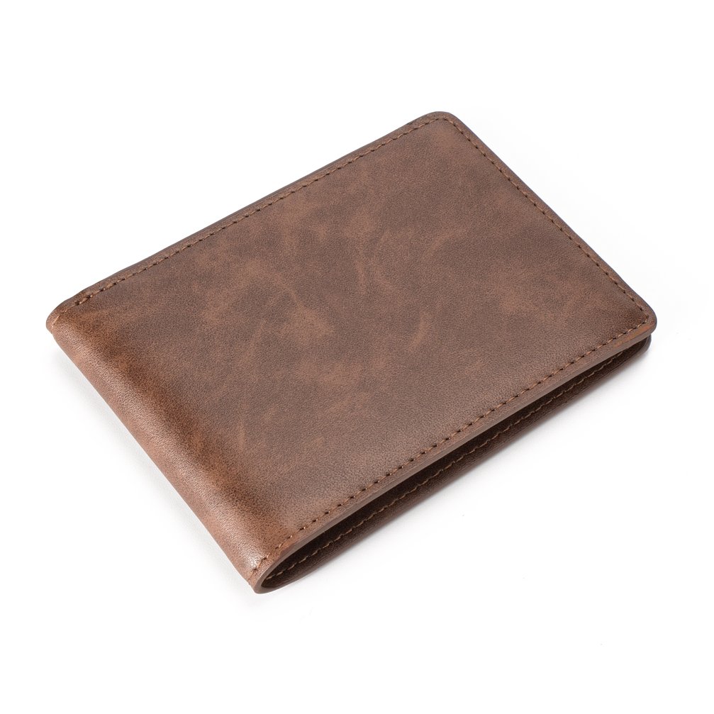 Mens Slim Front Pocket Wallet ID Window Card Case with RFID Blocking - Dark Gray