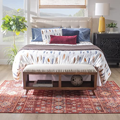 Linon Joana Modern Bench with Brown Finish D1479S21