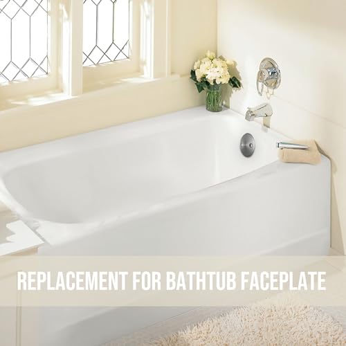 UNI-DRAIN Universal Bathtub Overflow Drain Face Plate 2 Hole Tub Overflow Drain Plate Matching Screws(Nickel Brushed)
