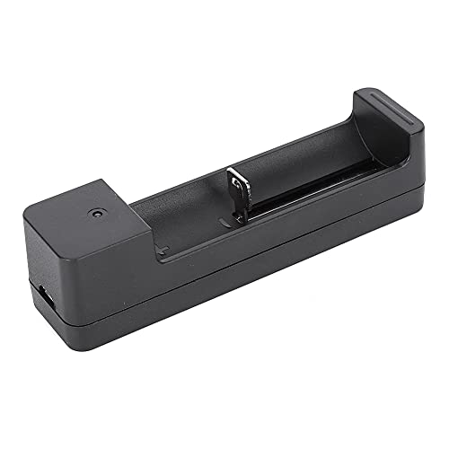 Vifemify Battery Charger, Black PC Universal Single Slot USB Battery Charger Adapter LED Intelligent Charging for Li ion Cell18650 26650 14500 Etc