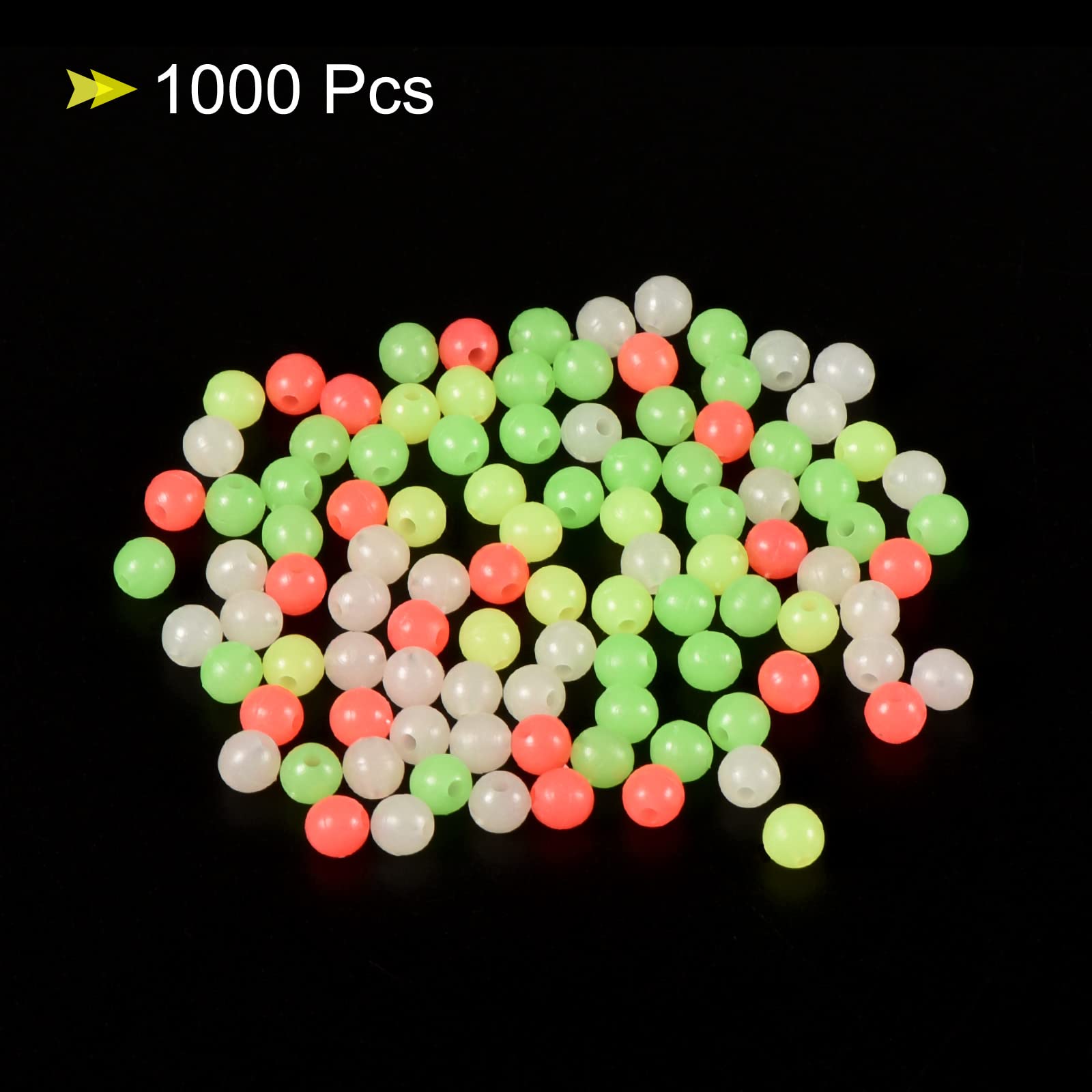 PATIKIL 4mm Fishing Beads, 1000 Pieces Plastic Fishing Bait Eggs Rig Bead Tackle Tool Round, Multicolor