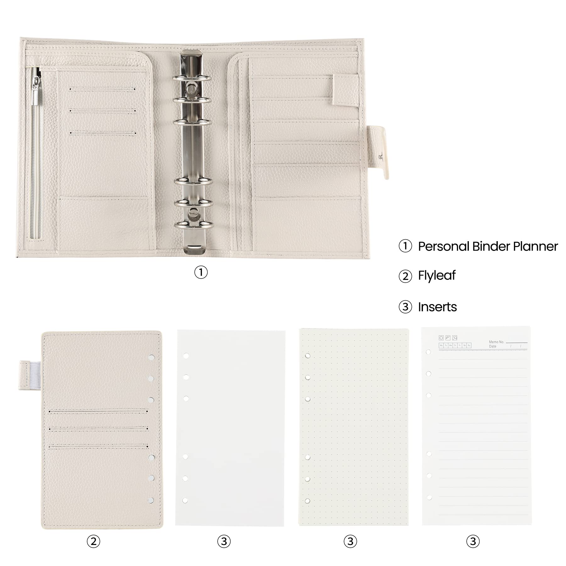 Personal Rings Planner Full Grain Leather Binder Organizer with 30 MM Rings Notebook Diary Journal