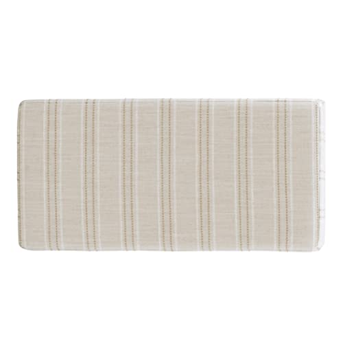 Linon Linen Stripe Upholstered Storage Stephanie Ottoman