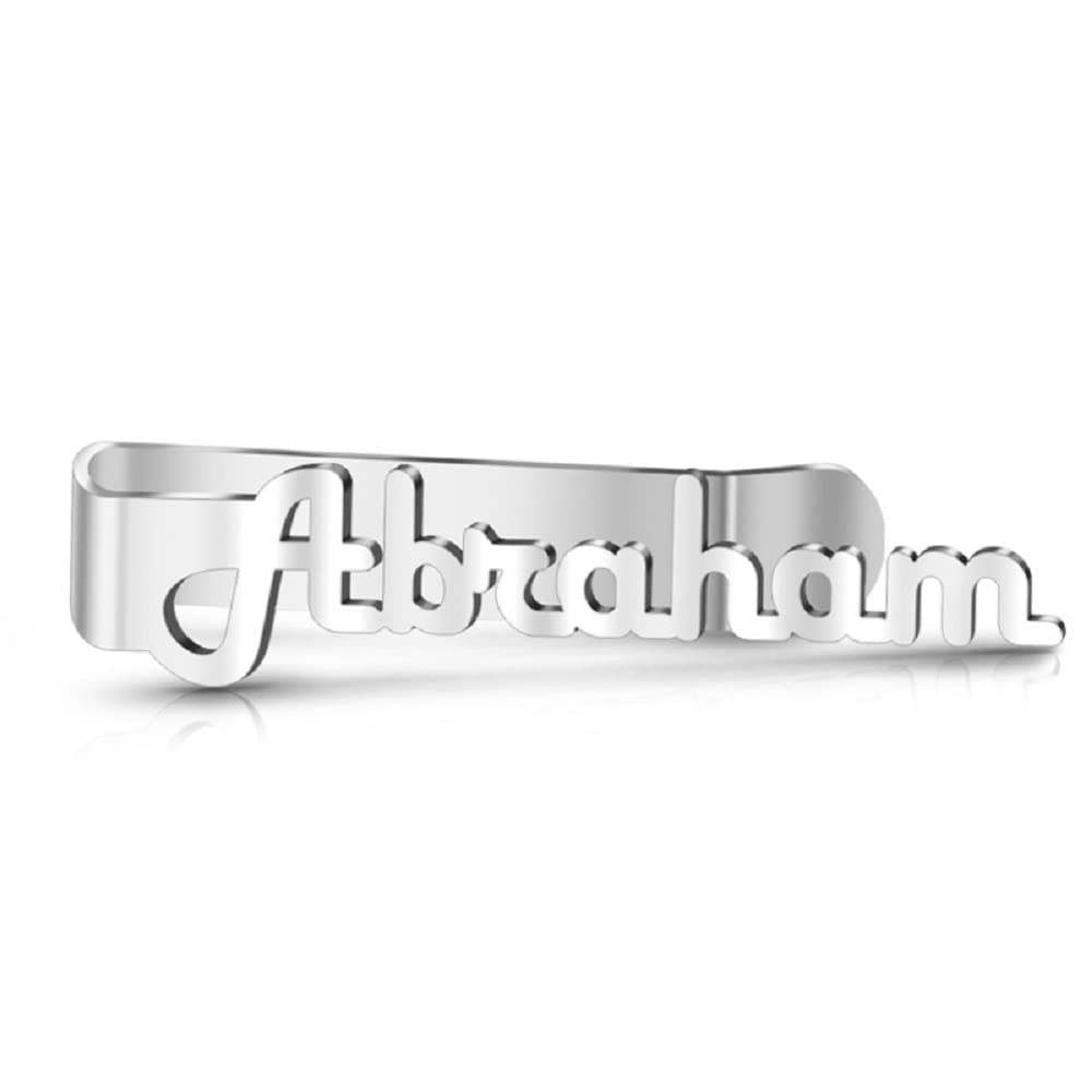 Ruibeila Personalized Tie Clips for Men, Custom Engraved Name Mens Cufflinks for Wedding Meeting Daily Life - Father's Day Gifts