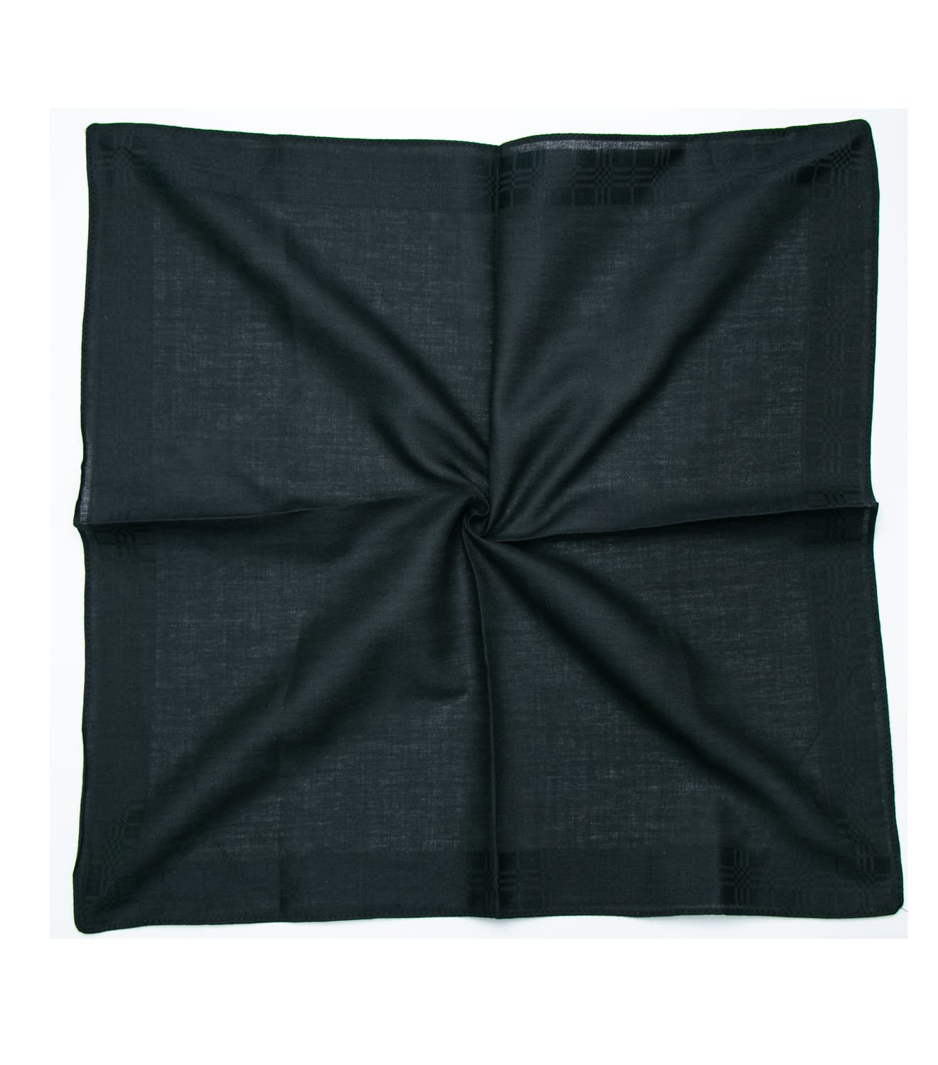LACS Handkerchiefs Men's Luxury Black 100% Cotton Handkerchiefs Black Hankies