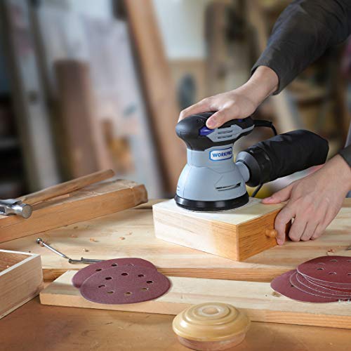 WORKPRO 80-Piece Sanding Disc Set,5-Inch 8-Hole Hook and Loop Sanding Discs, 60/80/100/120/180/240/320/400 Assorted Grits Sandpaper for Random Orbital Sander, W124097A