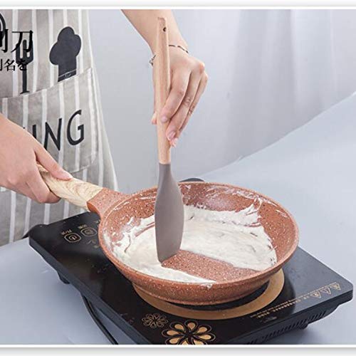 LMMDP Silicone Kitchen Utensils Gadgets Wood handle Cooking Tools Kitchenware Set Spatula Shovel Spoon Home With Storage Box (Size : 10Pcs Kitchen Set)
