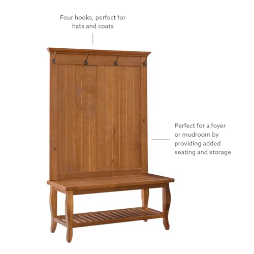 Linon Santa Fe Hall Tree, 40"W x 17.99"D X 64.02"H, Natural
