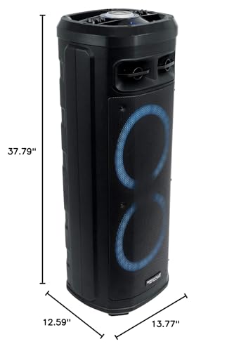 Rockville Go Party ZR10 Dual 10" Portable Wireless LED Bluetooth Speaker+UHF Mic