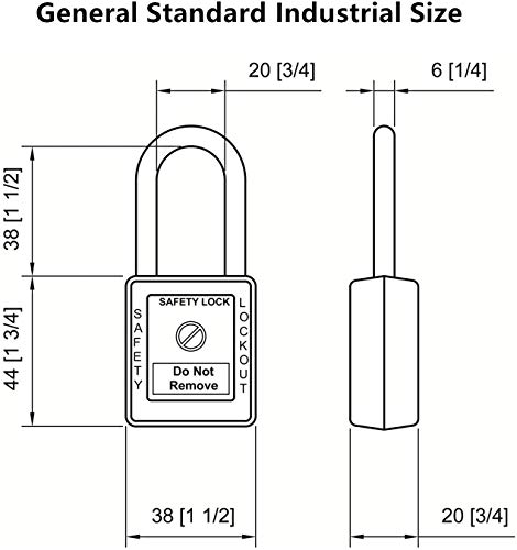 SAFBY 10 Keyed Different Lockout Tagout Lock - Loto Safe Padlocks for Lock Out Tag Out Stations and Devices (Red, Key Different)