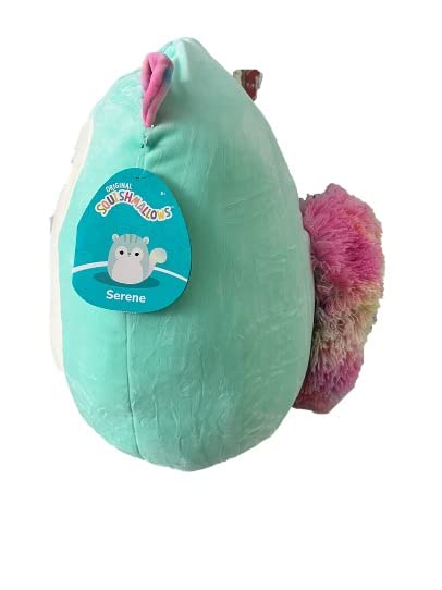 Squishmallows Official Kellytoy 16 Inch Soft Plush Squishy Toy Animals (Serene The Squirrel with tie-dye Tail and Ears)