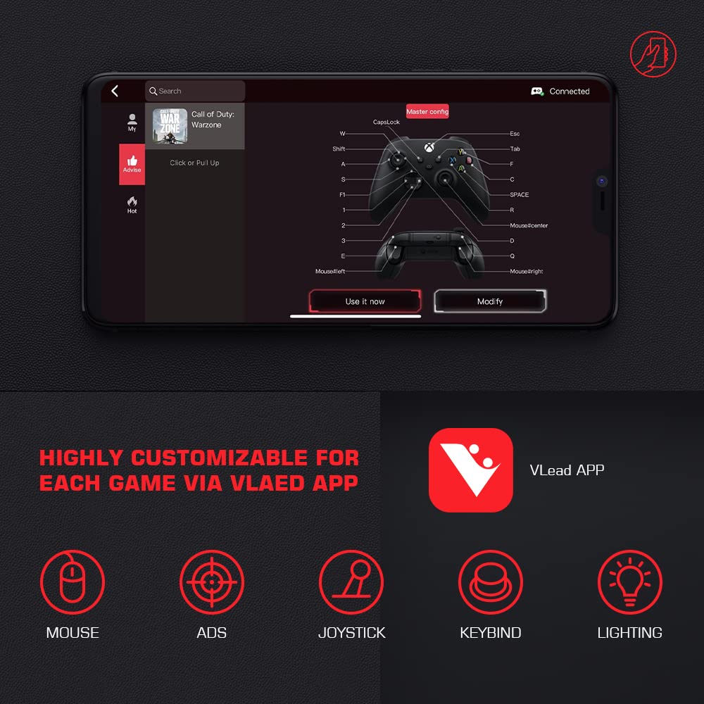 leadjoy 【2022 New Version】 VX2 AimBox Keyboard Mouse Adapter for Xbox One, Xbox Series X/S, Nintendo Switch, PS4, PS5, Game Consoles for FPS, TPS and RTS