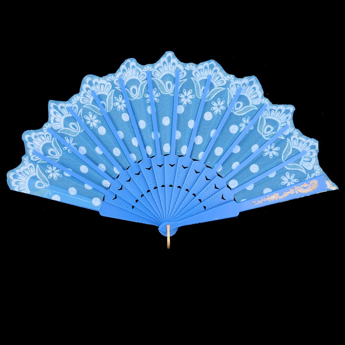 Qtqgoitem Polyester Flower Printed Show Dance Classical Style Foldable Cooling Hand Fan Blue (model: 8c3 8ae 744 b2d c76)
