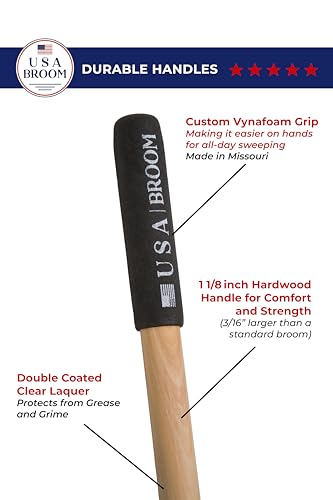 USA Broom 24 in Heavy Duty Push Broom Indoor/Outdoor Garage Shop 100% Made in USA