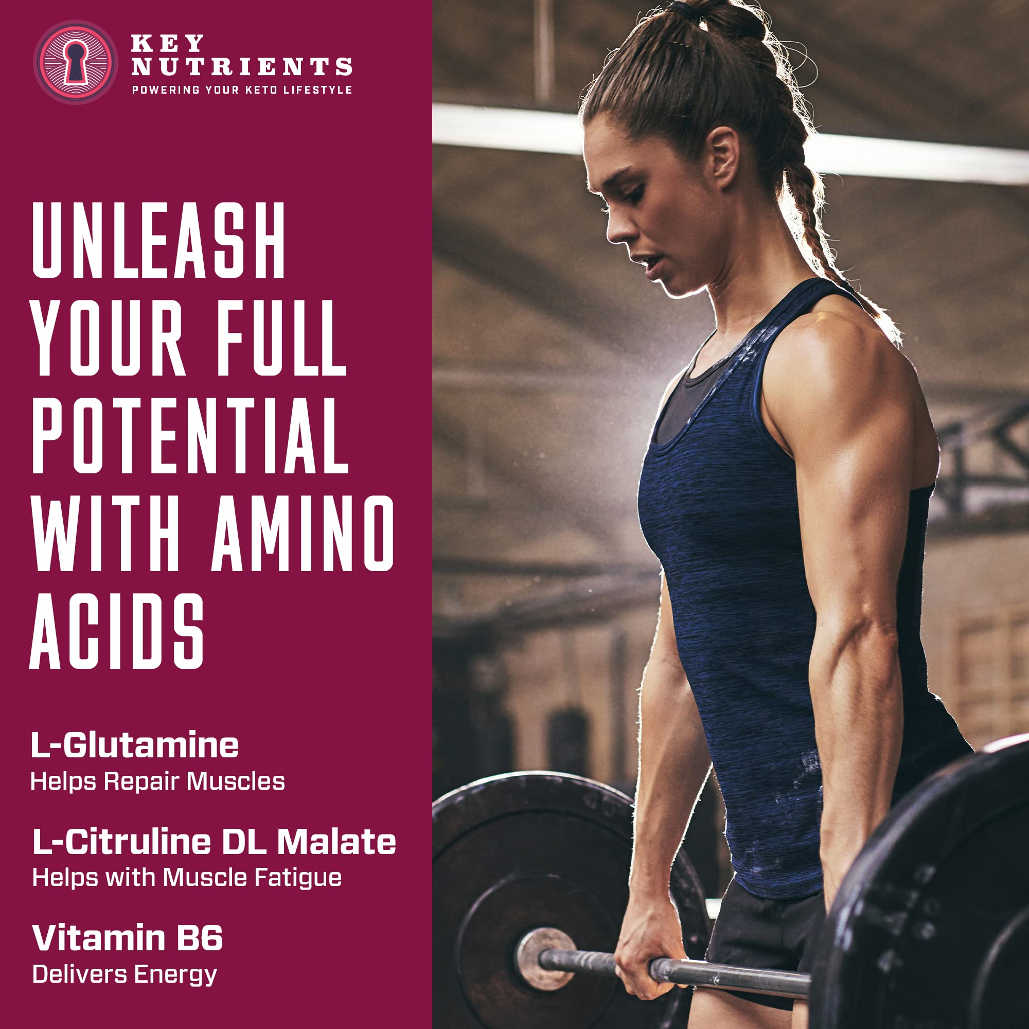 KEY NUTRIENTS Multivitamin Electrolytes BCAA Powder - Post Workout and Recovery Drink Creatine Supplement - Muscle Recovery & Muscle Builder for Men & Women